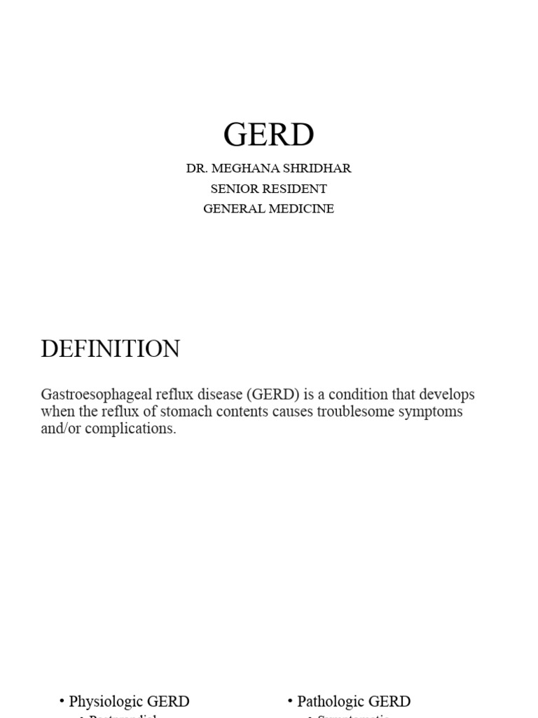 Gerd | PDF | Gastroesophageal Reflux Disease | Esophagus