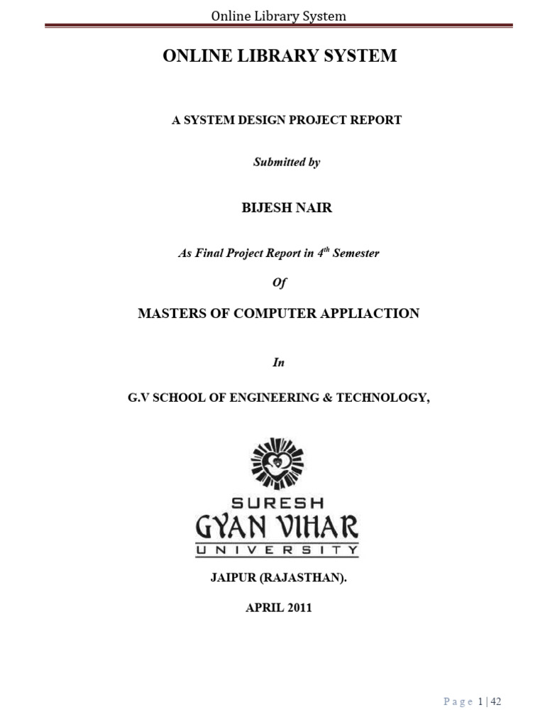 Online Library System Project Report | PDF | Databases | System