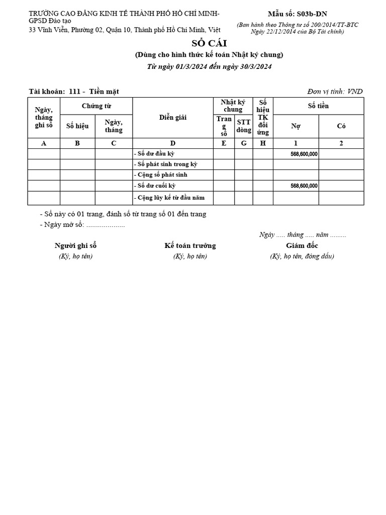 S03b DN So Cai (Hinh Thuc Nhat Ky Chung) | PDF