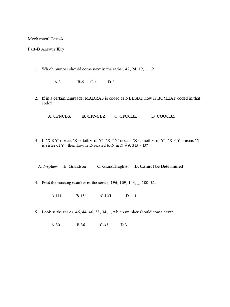 Part B Answer Key Overview | PDF | Teaching Methods & Materials