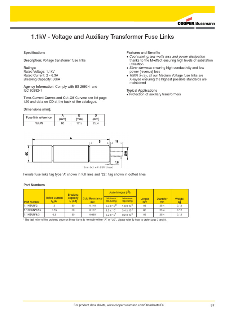 Bussman | PDF | Fuse (Electrical) | Transformer