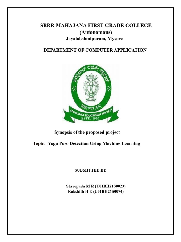 Yoga Pose Detection Project Synopsis | PDF | Computer Vision | Machine ...