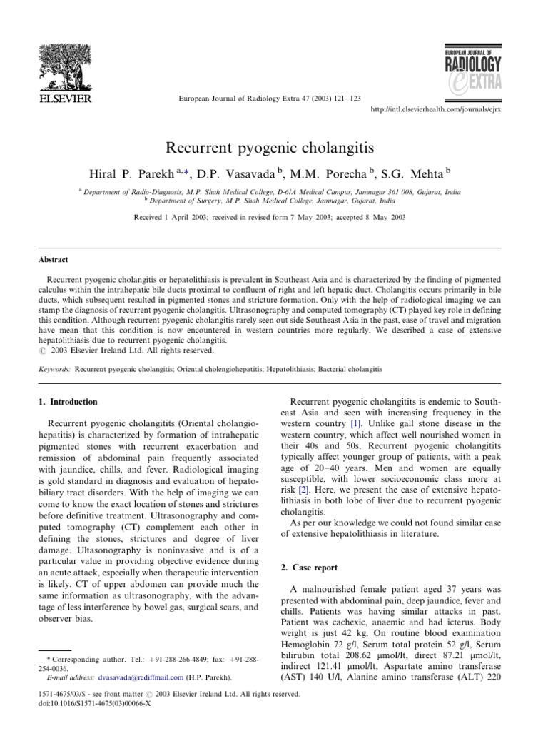 Recurrent Pyogenic Cholangitis 2 Pdf Liver Cirrhosis