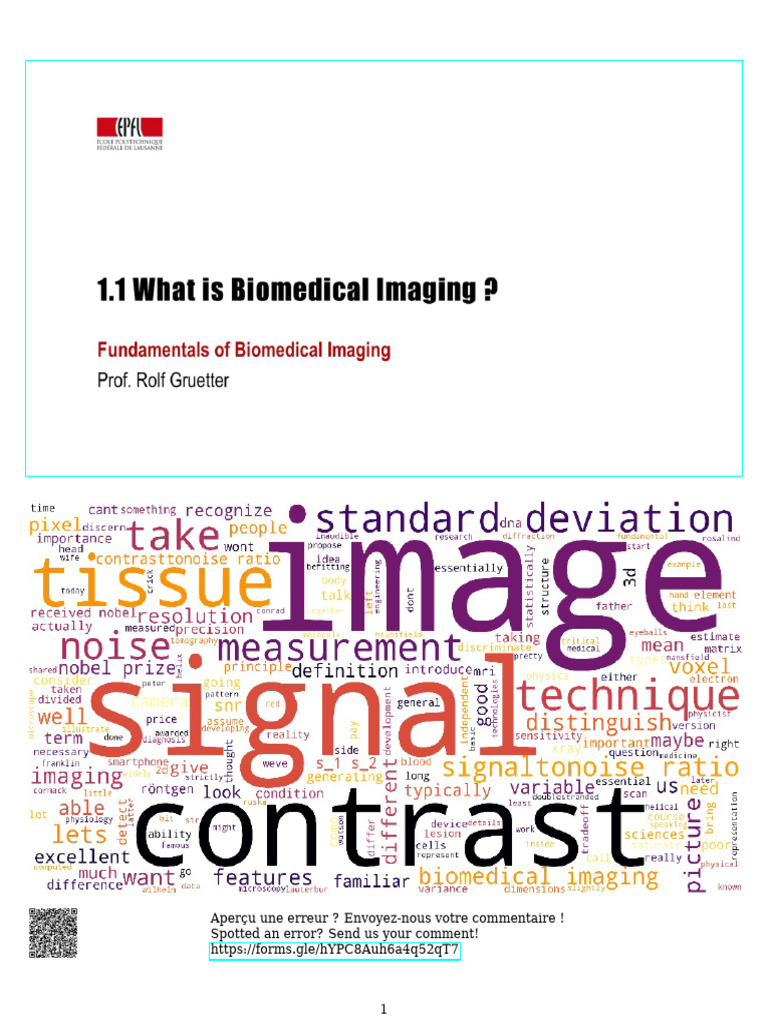 1 S 1 V en Fundamentals of Biomedical Imaging Ultrasounds X Ray ...