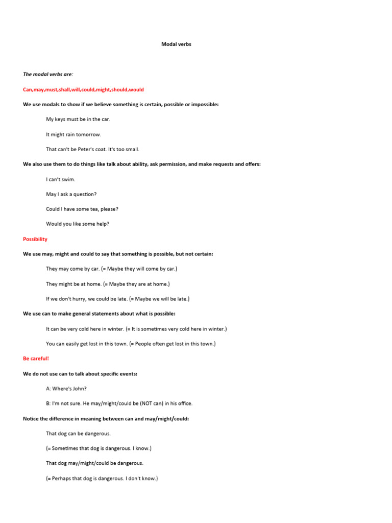 Modal Verbs | PDF | Linguistic Typology | Linguistic Morphology
