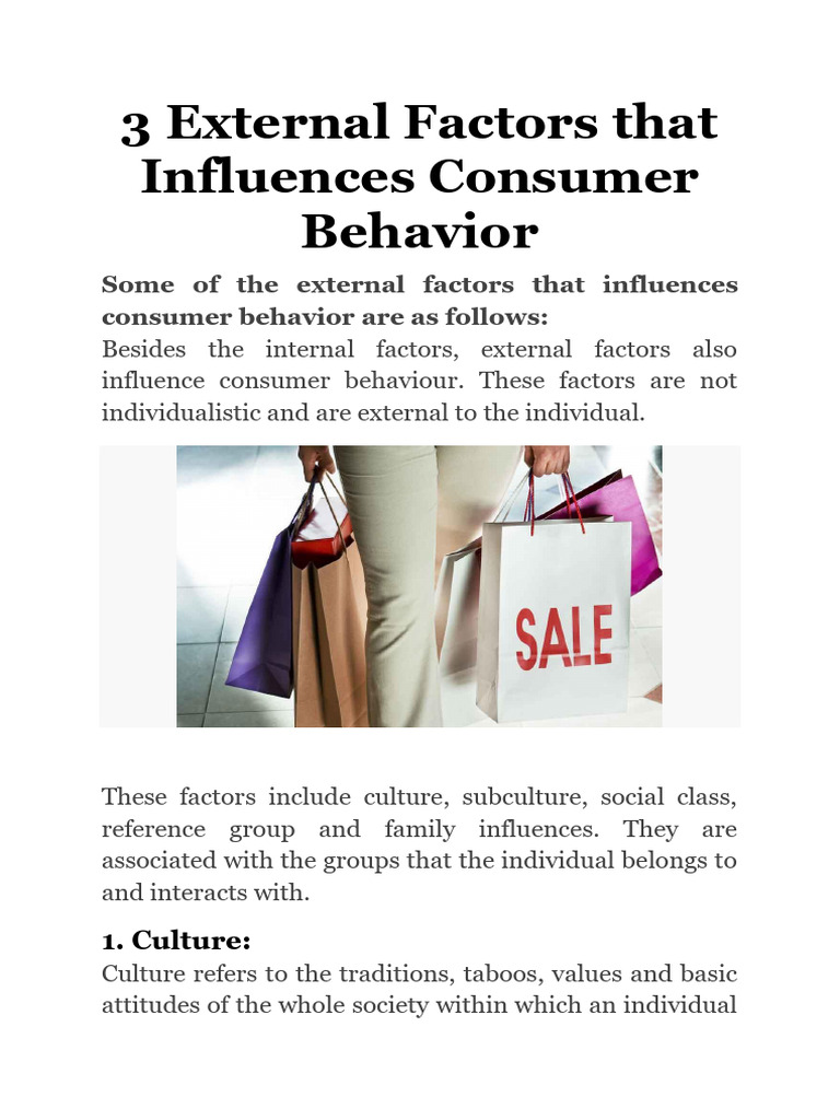 2-3 External Factors That Influences Consumer Behavior | Download Free ...