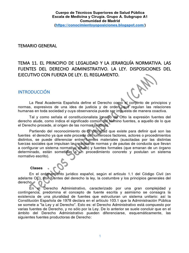 Tema 11 El Principio de Legalidad y La Jerarquía Normativa | Descargar gratis PDF | Regulación ...