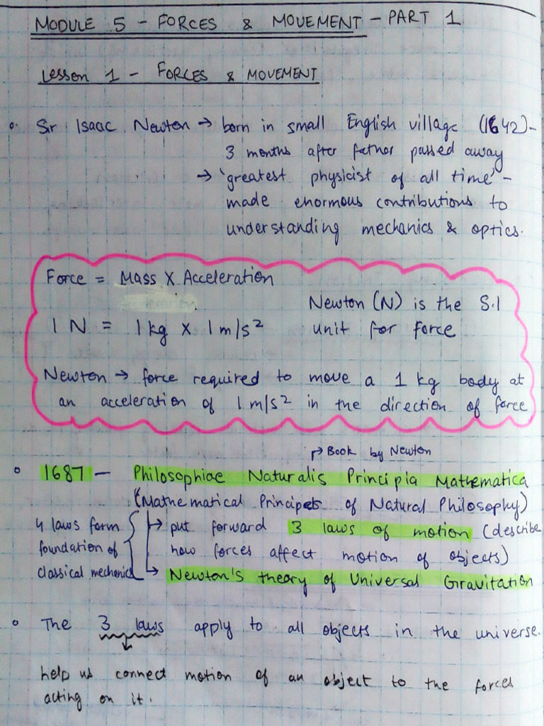 Newton's 3 Laws of Motion - Physics 0625 IGCSE | PDF