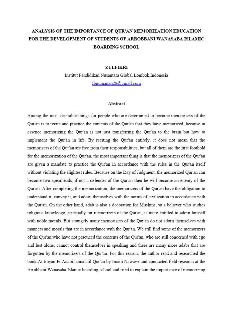 Analysis of The Importance of Qur'an | PDF | Quran | Islam