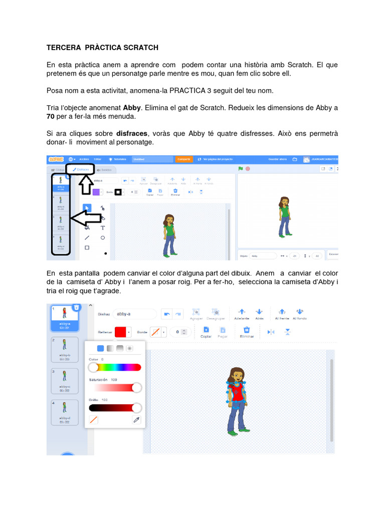 Tercera Pràctica Scratch | PDF