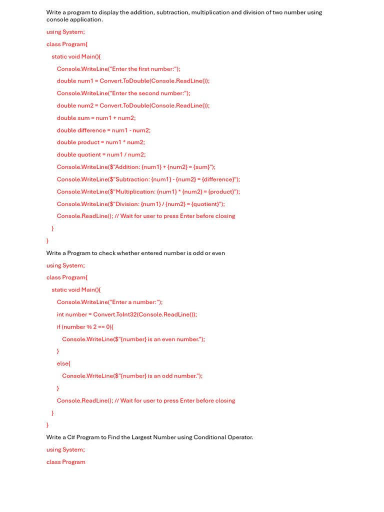 C Practical Ans Of Zero Lec Pdf C Sharp Programming Language Modelviewcontroller