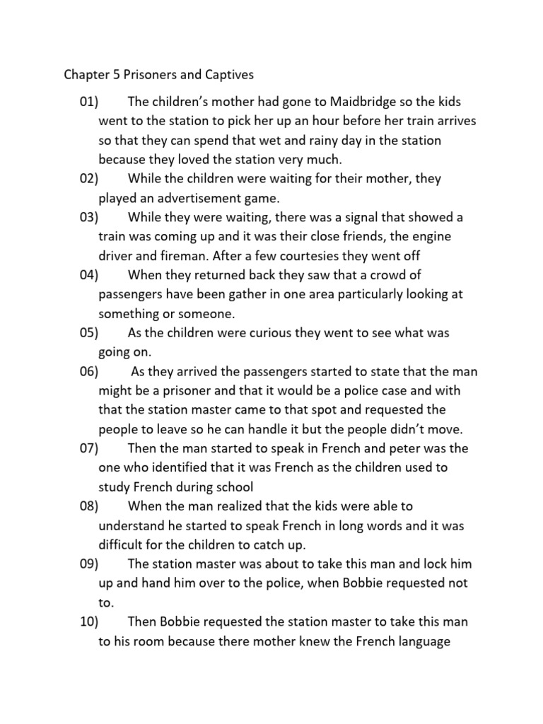 Chapter 5 Prisoners and Captives | PDF | Mystery, Thriller & Crime Fiction