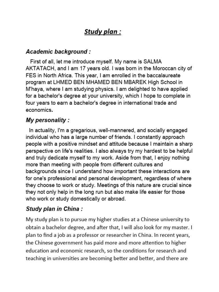 Study Plan - Example | Download Free PDF | China | World Politics