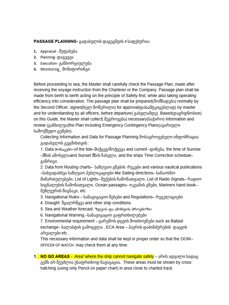 Passage Plan | PDF