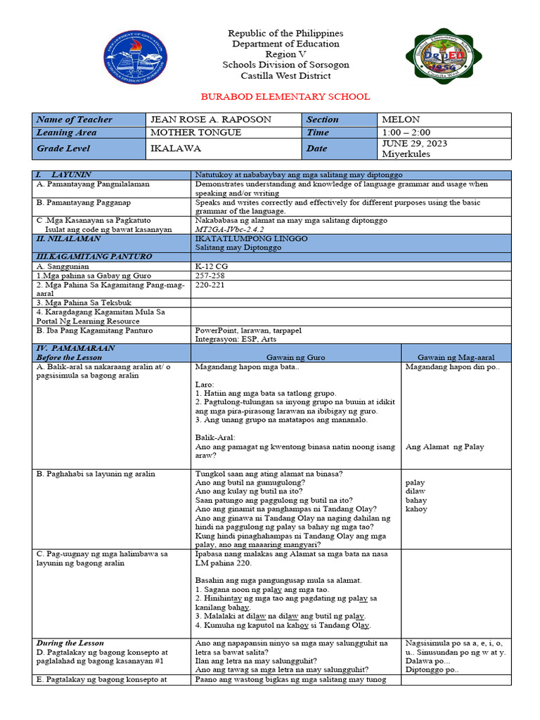 Cot - DLP - MTB 2 by Teacher Jelyn M. Habana | PDF