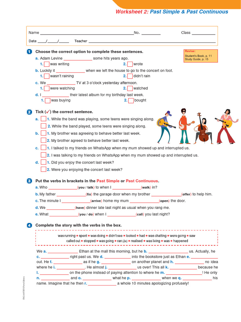 Worksheet - Simple Past Vs Past Continuous | PDF | Linguistics