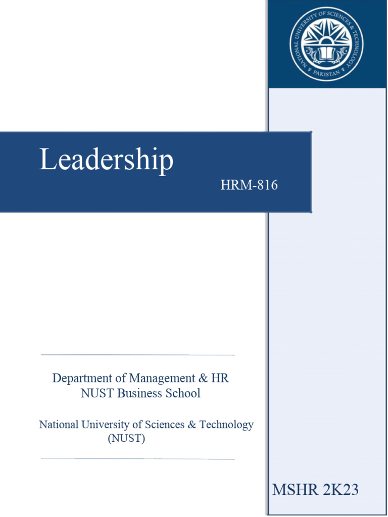 Leadership Course for HRM Students | PDF | Leadership | Plagiarism