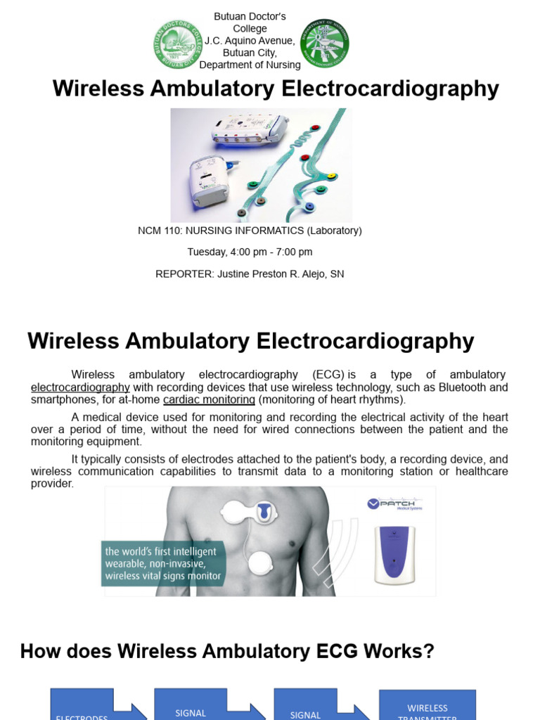 Wireless Ambulatory ECG NI LAB PROJECT | PDF | Monitoring (Medicine) | Social Programs