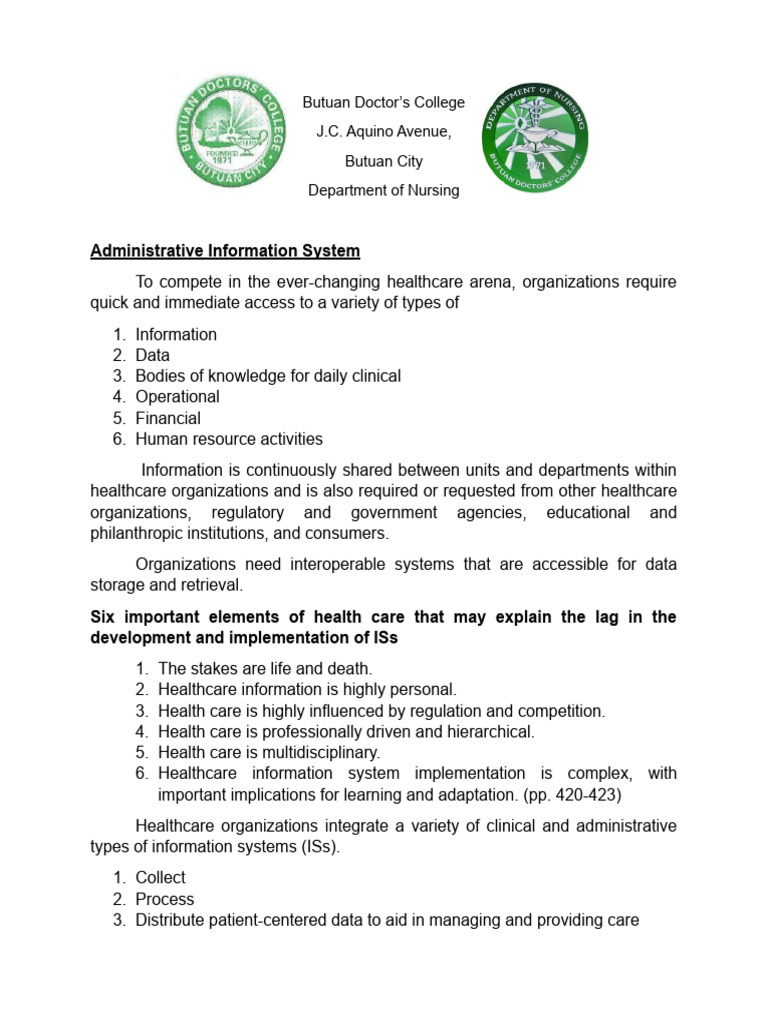 Nursing Informatics Laboratory Report AIS | PDF | Interoperability | Health Care