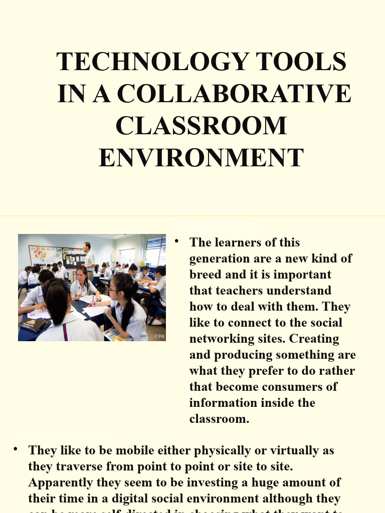 Collaborative Technology Tools for Classrooms | PDF