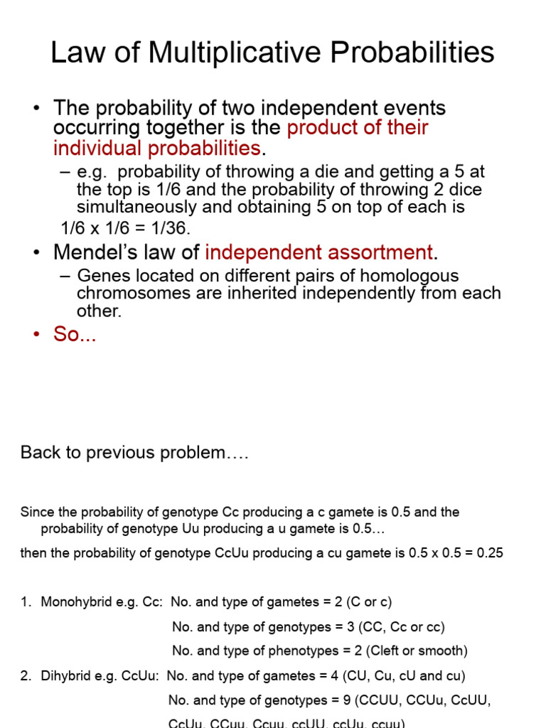 Law of Multiplicative Probabilities: - The Probability of Two ...
