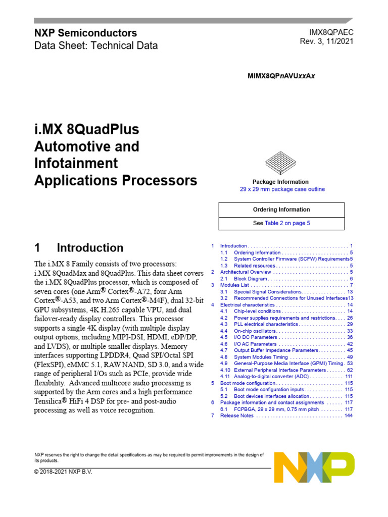 IMX8QPAEC | PDF | Graphics Processing Unit | Central Processing Unit