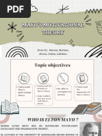 Elton Mayo's Management Theory Explained | PDF | Motivational | Motivation