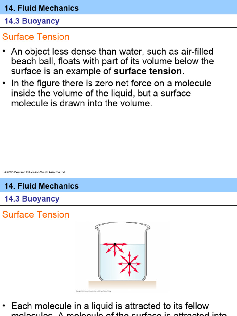 Surface Tension: 14.3 Buoyancy | PDF | Fluid Dynamics | Lift (Force)