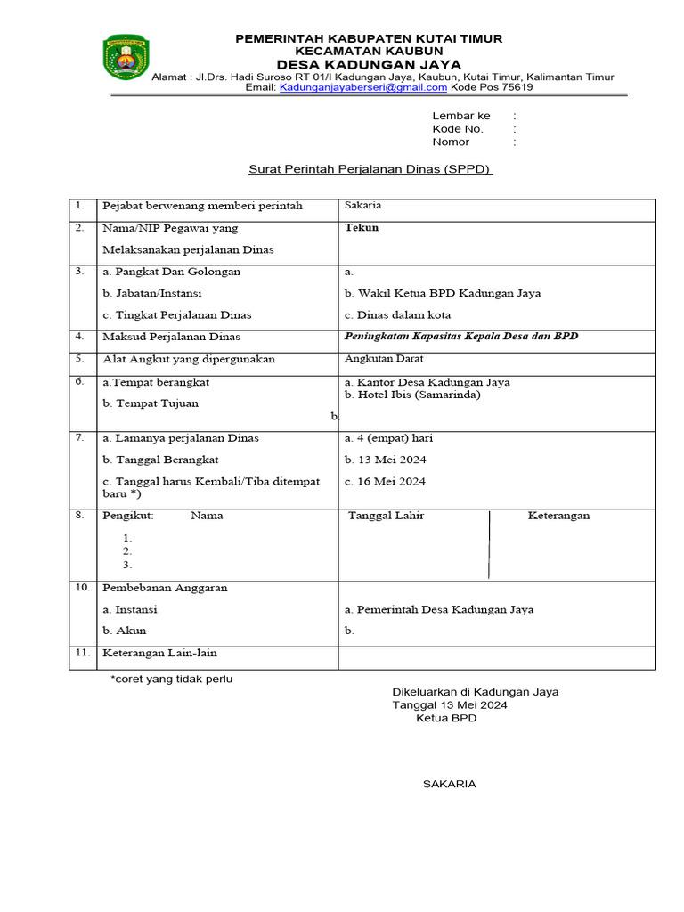 SPT Dan Visum BPD Baru 2024 | PDF