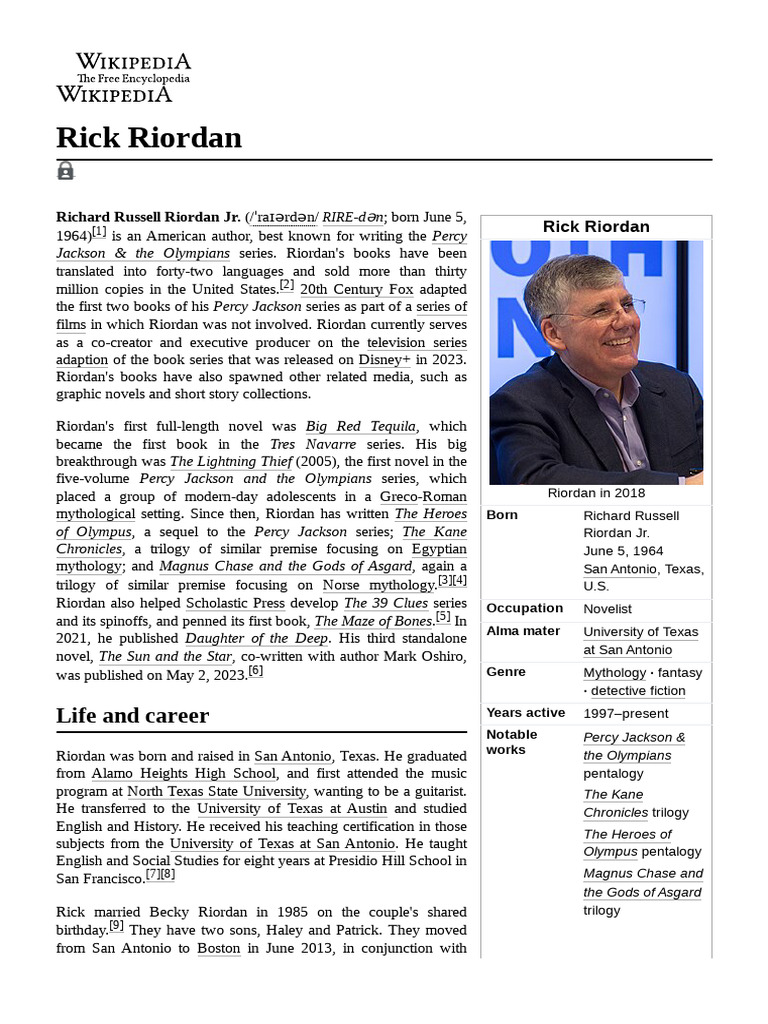 Rick Riordan | PDF | Rick Riordan | Young Adult Novels