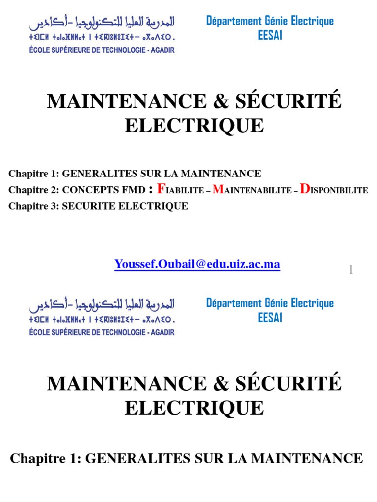 Généralités sur la Maintenance Électrique | PDF | Sécurité