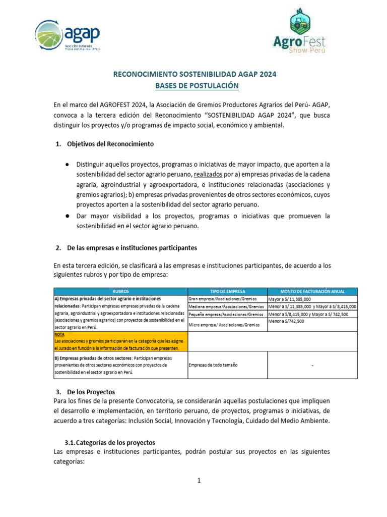 Reconocimiento Sostenibilidad AGAP 2024 | PDF | Business | Sustentabilidad