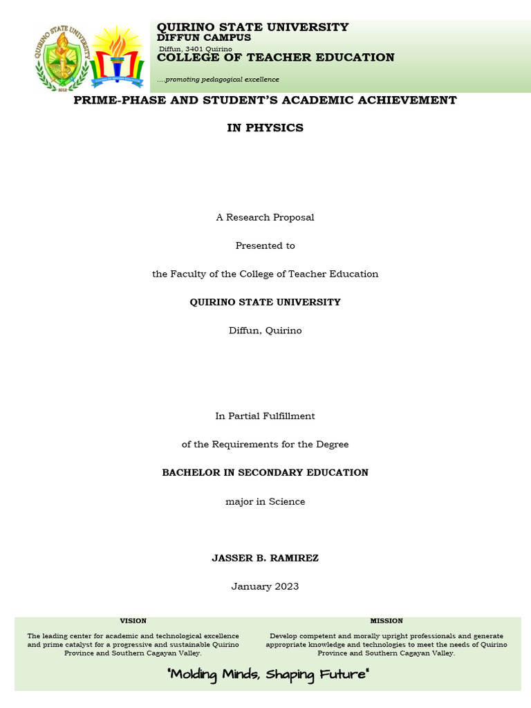 Science - Ramirez - PRIME PHASE and Student Academic Achievement in ...