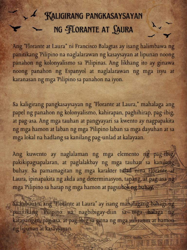 Kaligirang pangkasaysayan ng Florante at Laura | PDF Kaligirang pangkasaysayan ng Florante at Laura | PDF