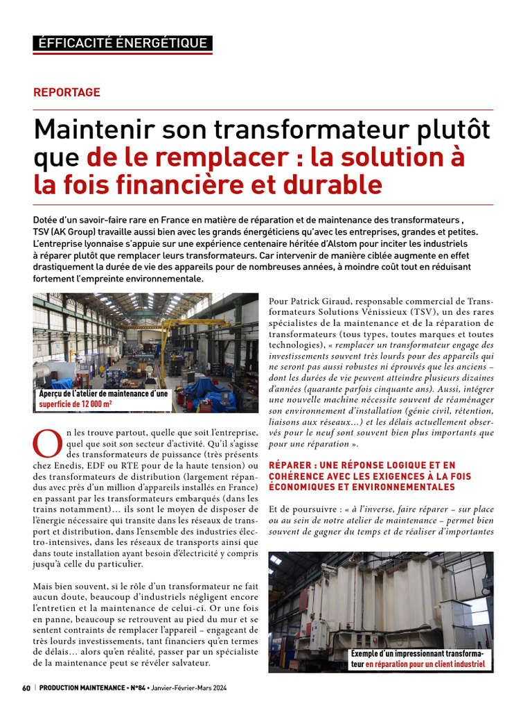 Réparation de transformateurs : une solution durable | PDF ...