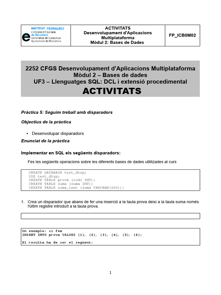 ACT5 Disparadors | PDF