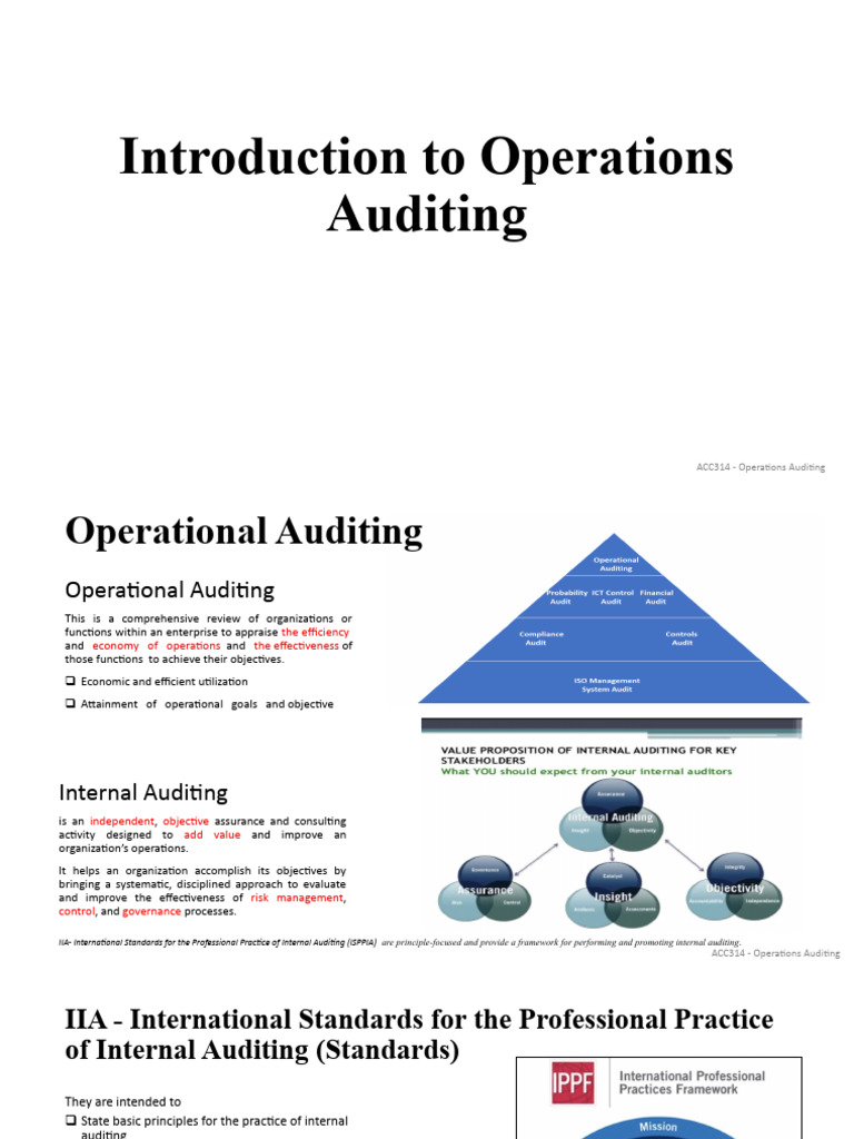 Introduction To Operations Auditing | PDF | Internal Audit | Audit