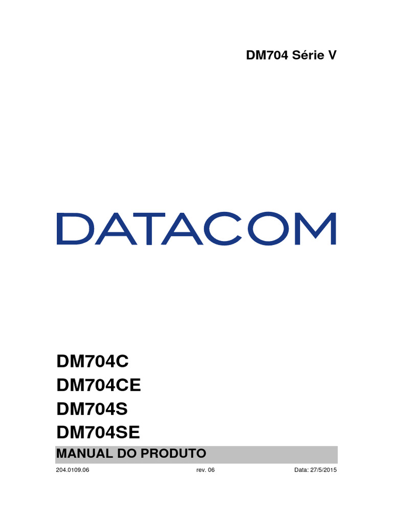 204.0109.06 - Manual Do Produto - Familia DM704 Serie V | Download grátis PDF | Rede de ...