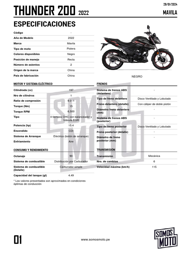 Thunder 200 2022 - Mavila - Negro 29 01 2024 | PDF | Tecnologías ...