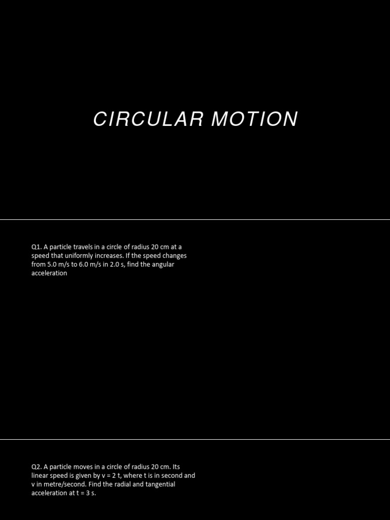Circular Motion Practice Sheet | PDF | Acceleration | Temporal Rates