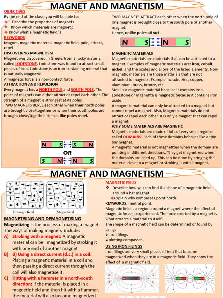 Magnet And Magnetic Field Pdf Magnet Magnetism