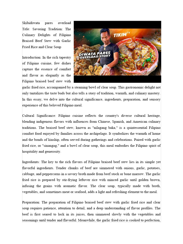 Diwata Pares Overload | PDF | Soup | Western Cuisine