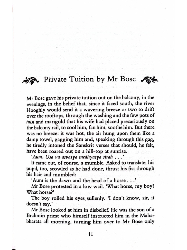 Private Tuition by MR Bose 2024-2025 | PDF