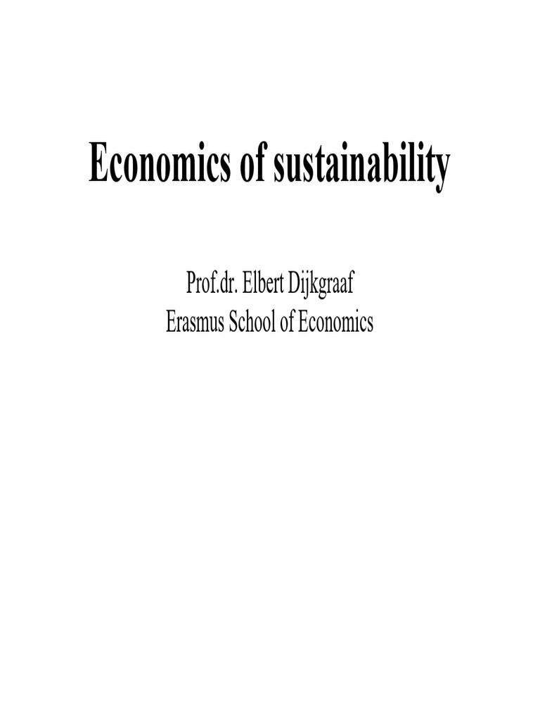 Economics of Sustainability - Lecture 2 SDG's | PDF | Externality ...