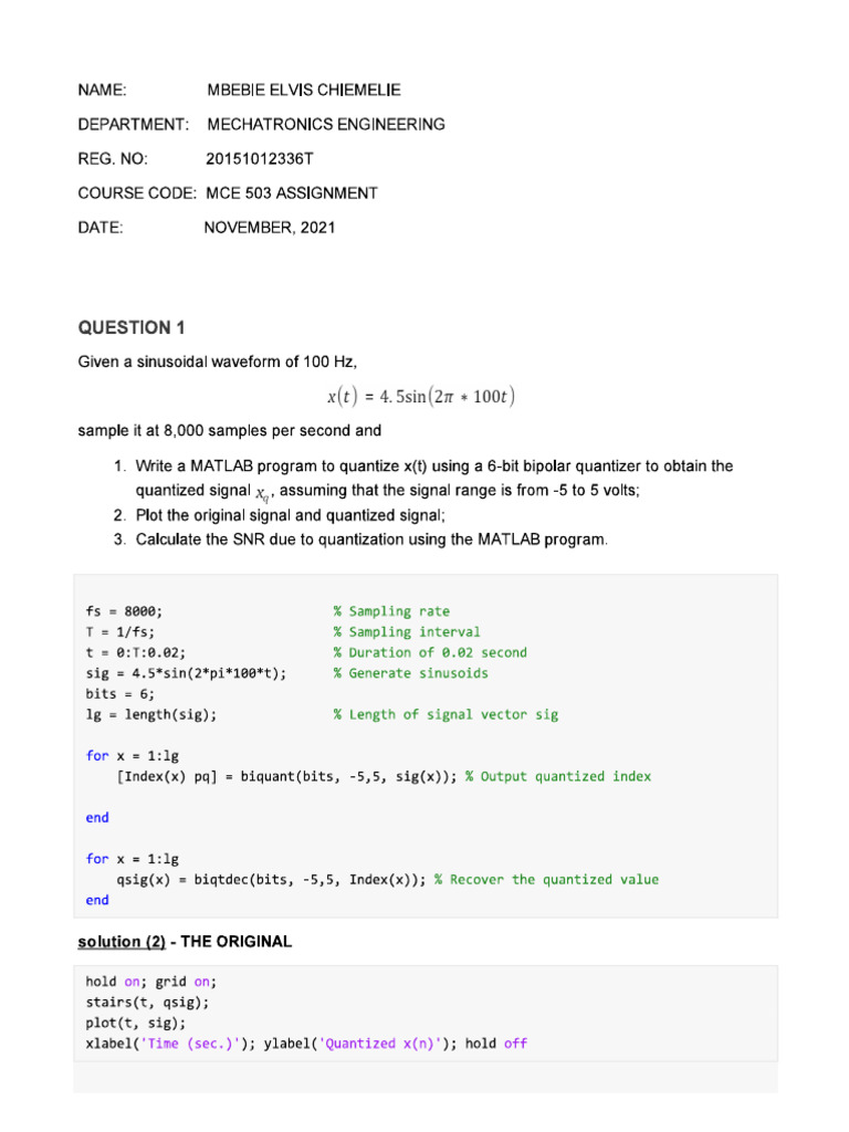 Mathlab Program On Sinusoidal Wave | PDF