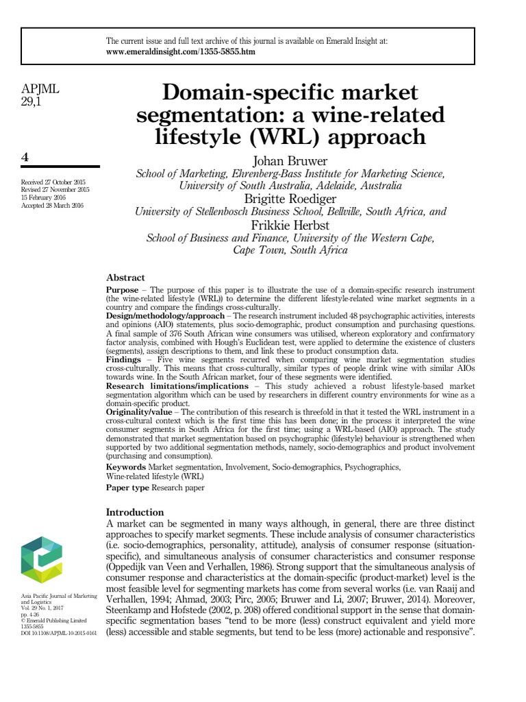 17 18 Domain Specific Market | PDF | Market Segmentation | Factor Analysis