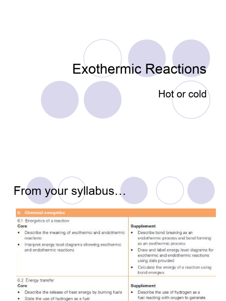 Exothermic and Endothermic Reactions With Energy Level Diagrams | PDF ...