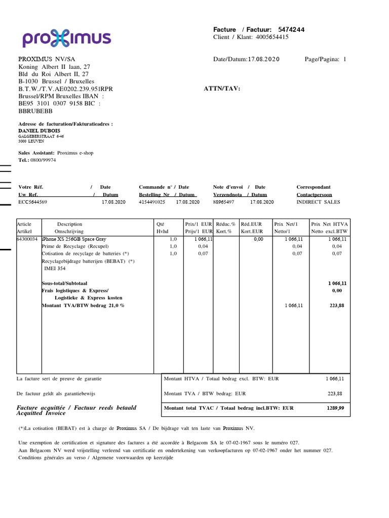 Proximus Be PDF | PDF