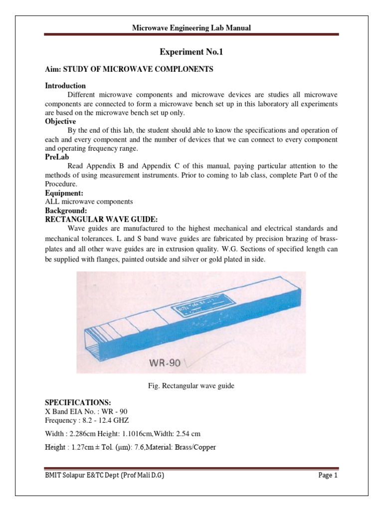 Microwave Components Lab Manual | PDF | Electronic Oscillator | Diode
