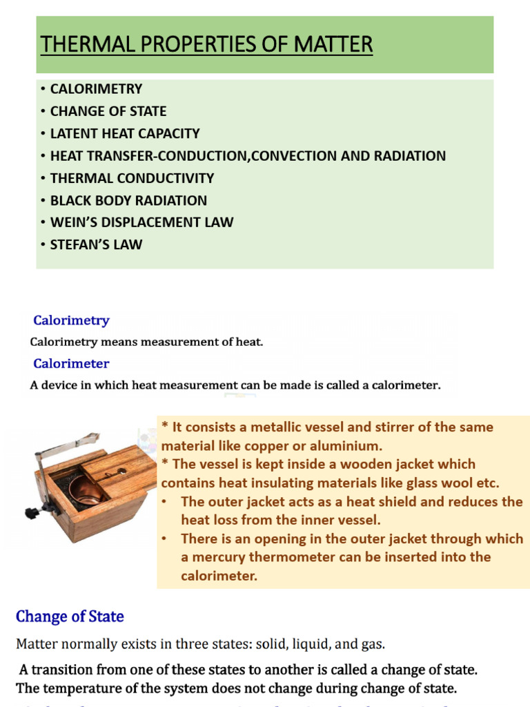 Thermal Properties of Matter | PDF | Heat Transfer | Latent Heat